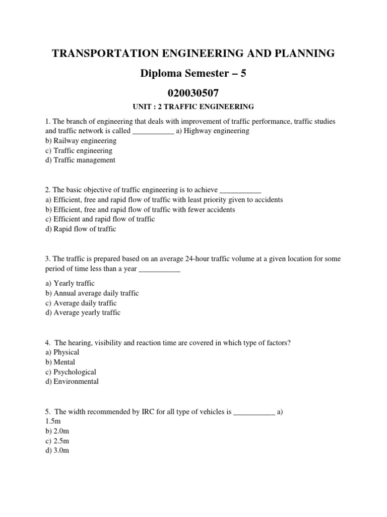 Transportation Engineering and Planning | PDF | Traffic | Asphalt