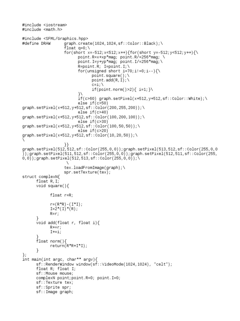 Mandelbrot CPP | PDF | Programming Paradigms | Computer Engineering