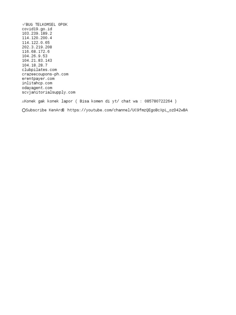 Bug Telkomsel 0p0k (Sfile | PDF | Cooking, Food & Wine | Technology & Engineering