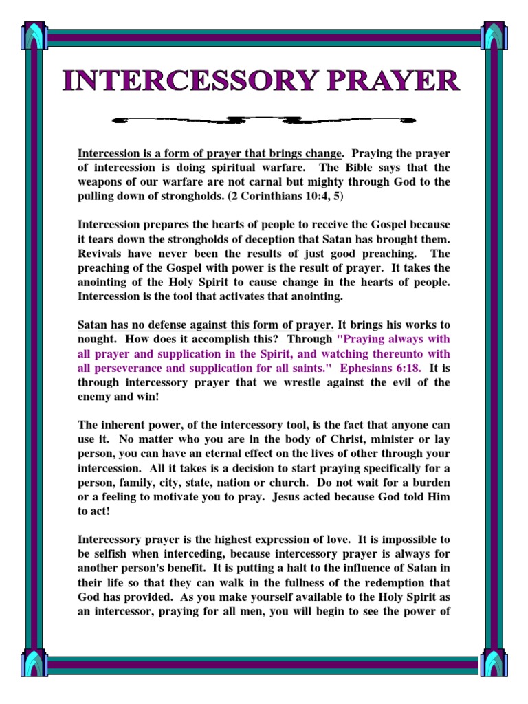 The Power of Intercessory Prayer | PDF | Intercession | Prayer