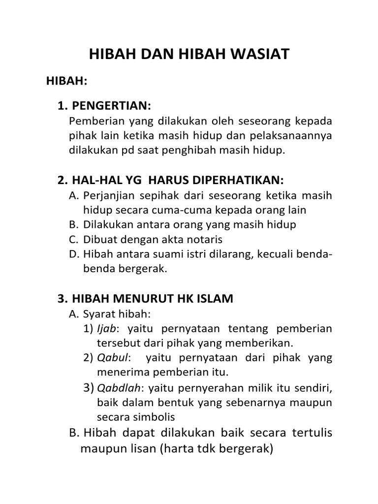 Hibah Dan Wasiat HK Waris Adat | PDF
