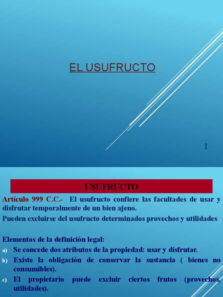 Usufructo-Derechos Reales | PDF