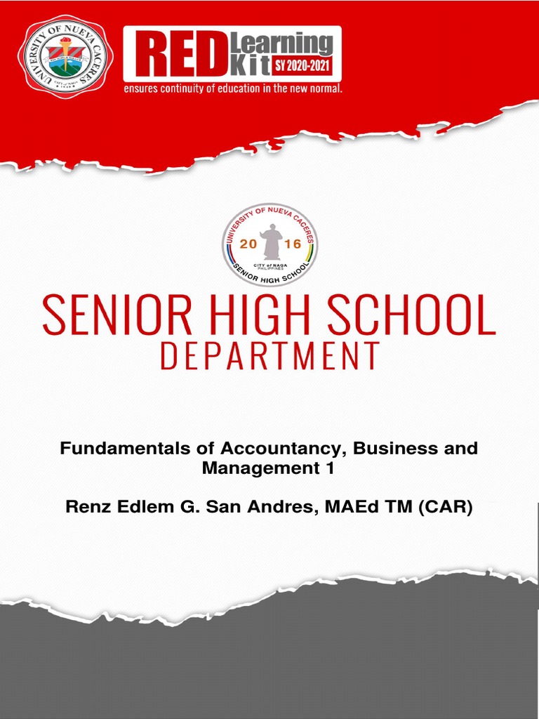 Abm 11 Fundamentals of Accountancy Business and Management 1 Module 1 ...