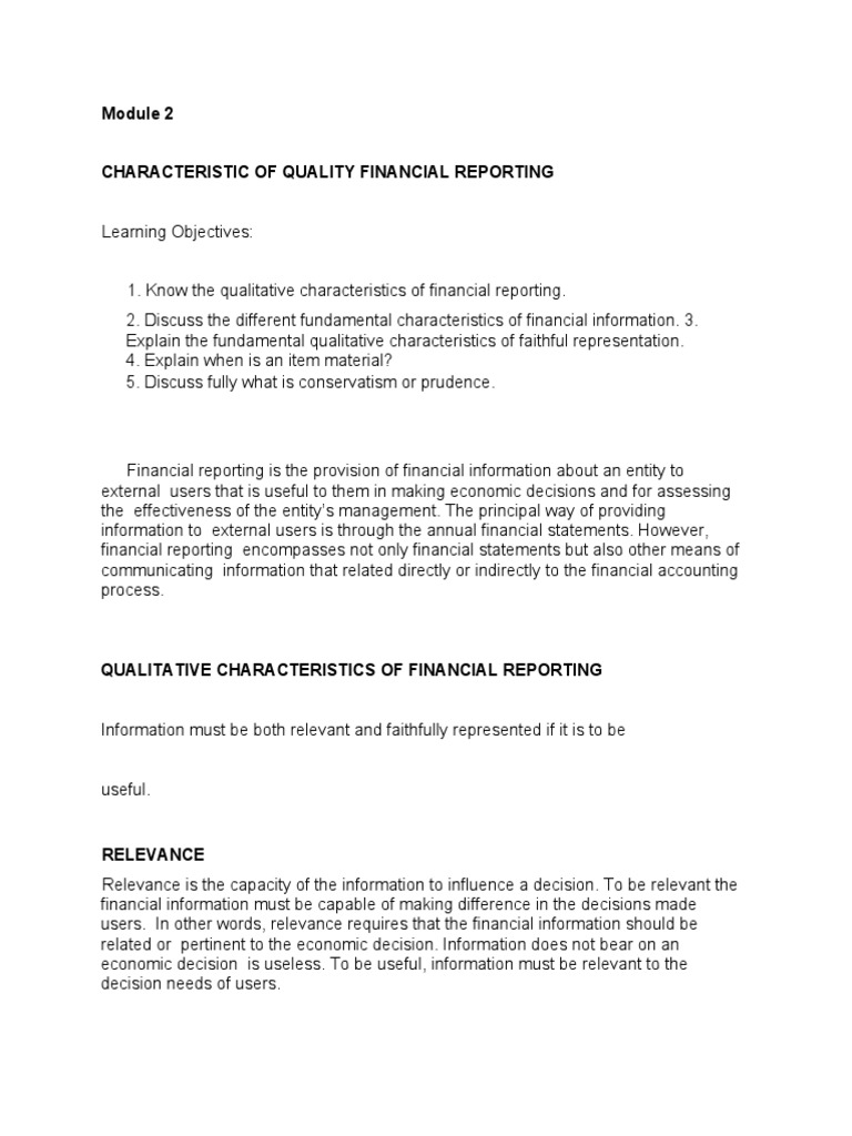Module 2 | PDF | Financial Statement | Information