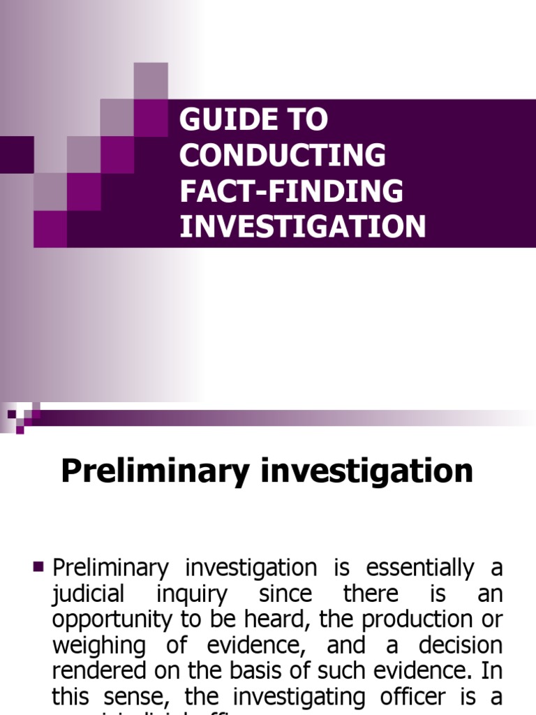 Guide To Conducting Fact-Finding Investigation | PDF | Witness | Interview