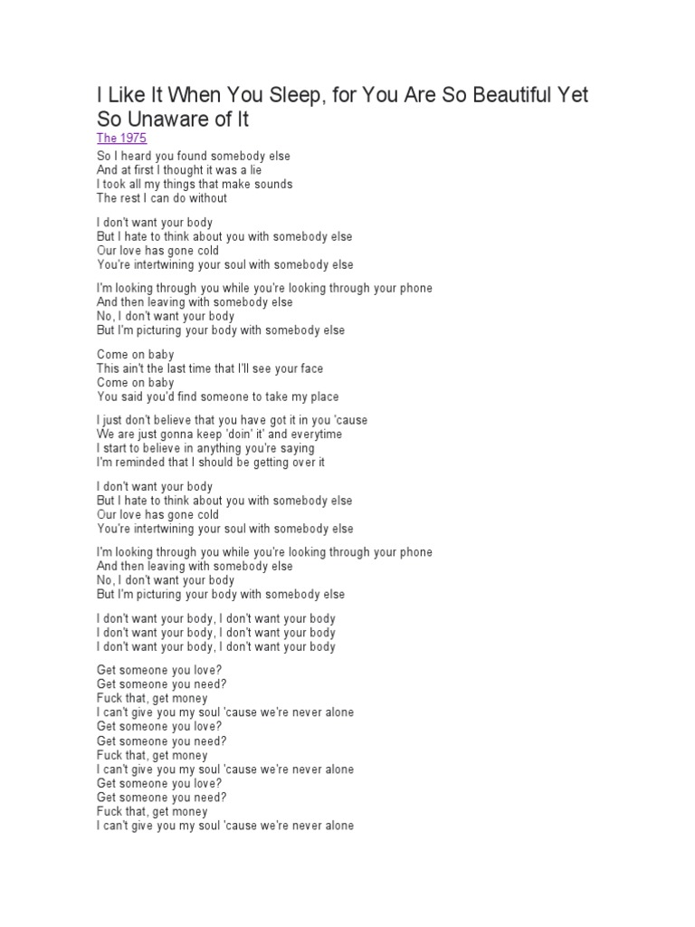 Letras de Canciones en Ingles | PDF