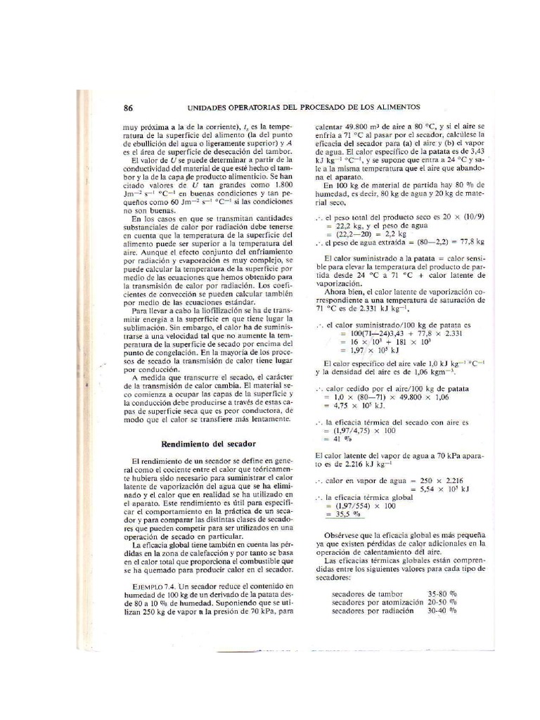 Ejercicio De Secado De Alimentos Pdf