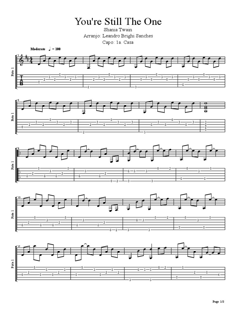 Acordes de "You're Still The One" | PDF | Canciones escritas ...