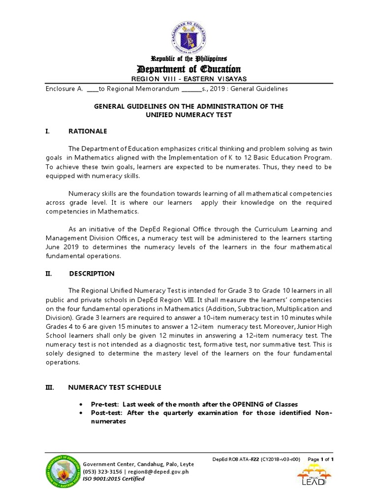 Numeracy | PDF | Learning | Curriculum