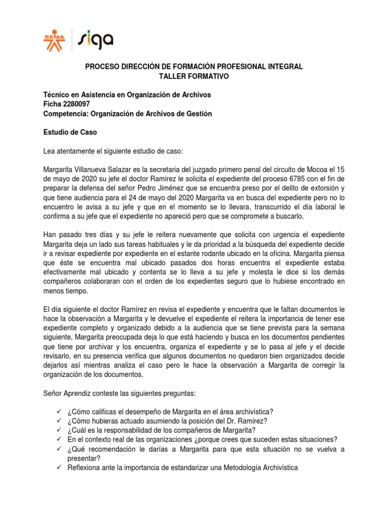 Taller Estudio de Caso | PDF