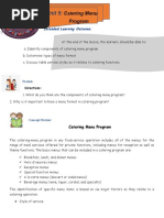 Topic: Basic Types of Menu: Lesson 2: Welcome Guests and Take Food and ...