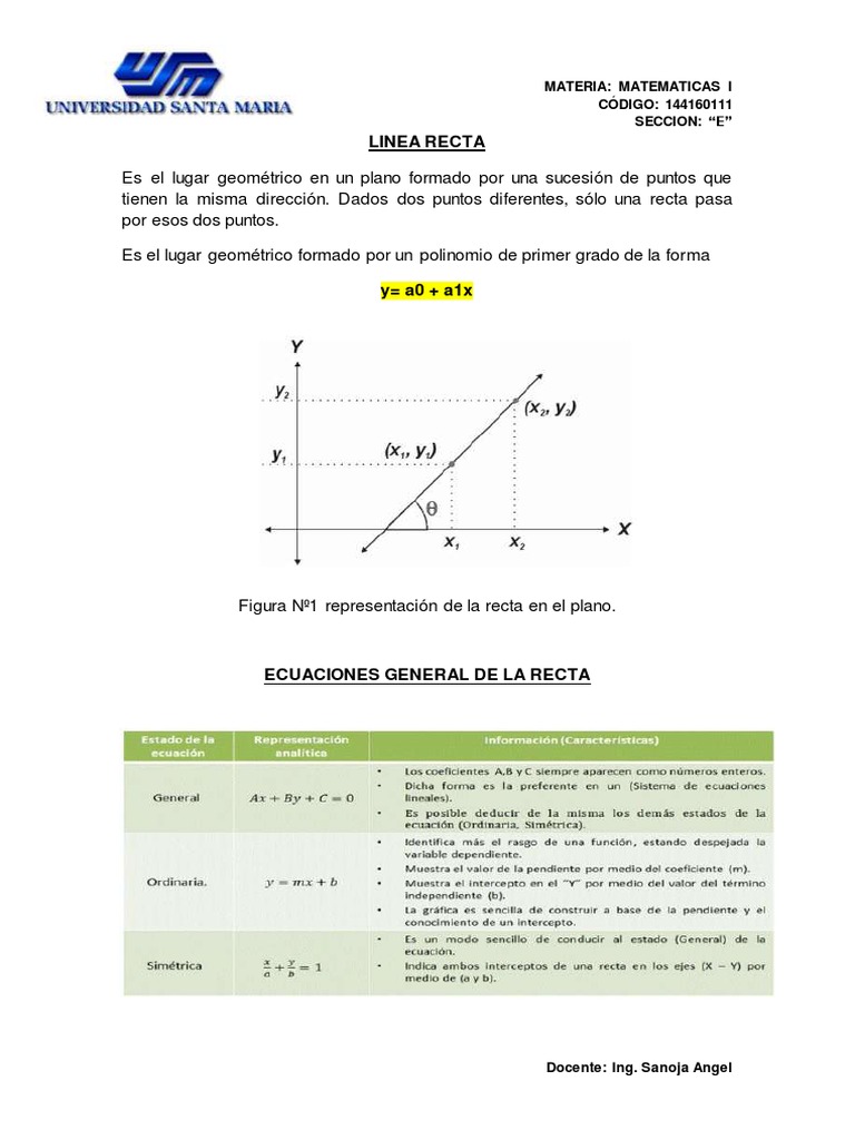Conceptos Básicos de la Línea Recta | PDF | Línea (geometría) | Distancia