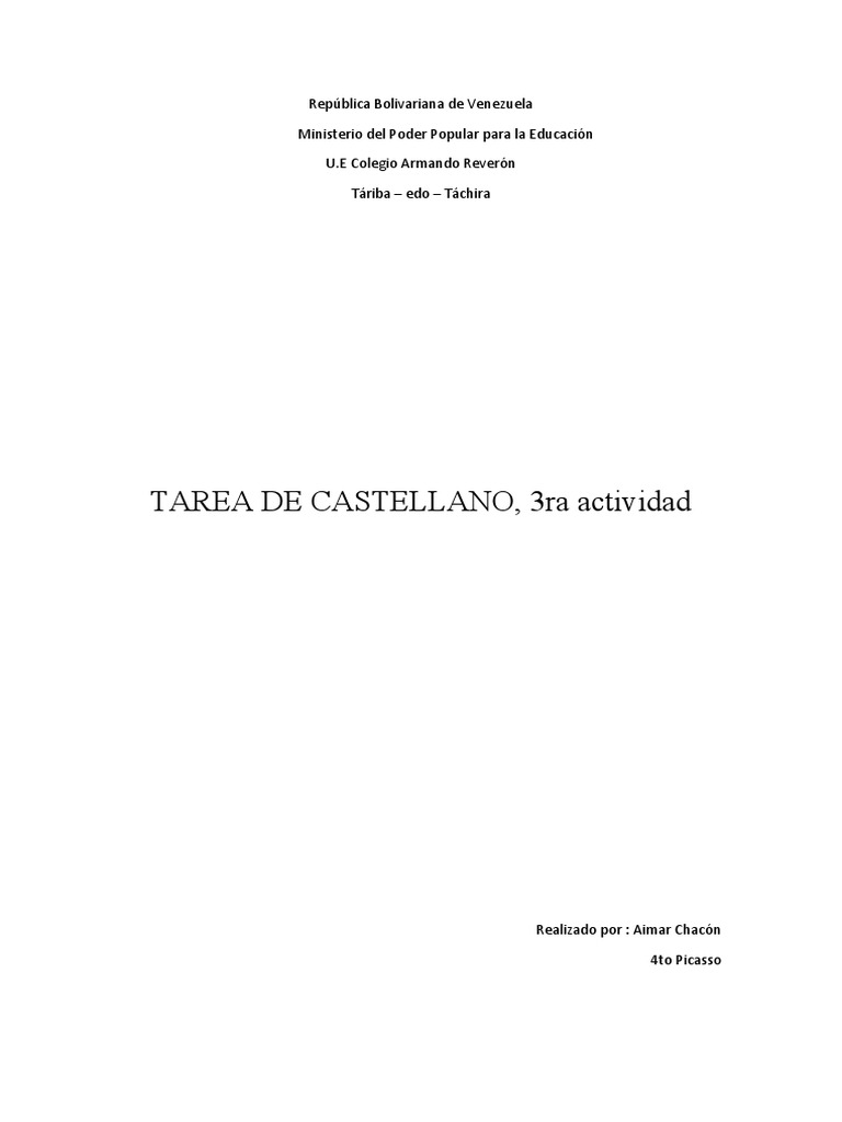 Catellano, 3ra Actividad | PDF