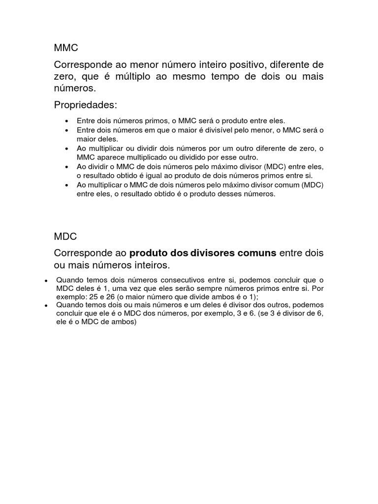Reforco - LISTA DE EXERCICIO MMC E MDC | PDF | Número inteiro ...