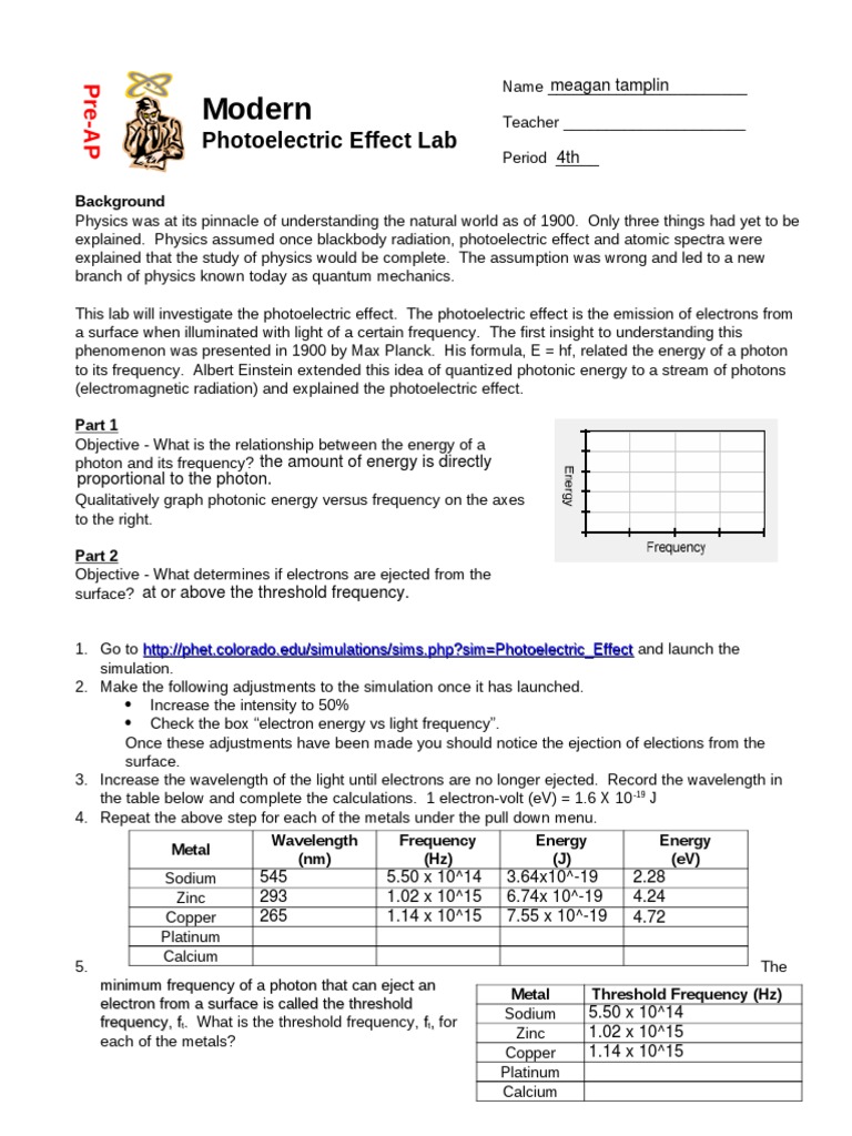 03 Modern Photoelectric Effect Lab | PDF | Photoelectric Effect | Photon