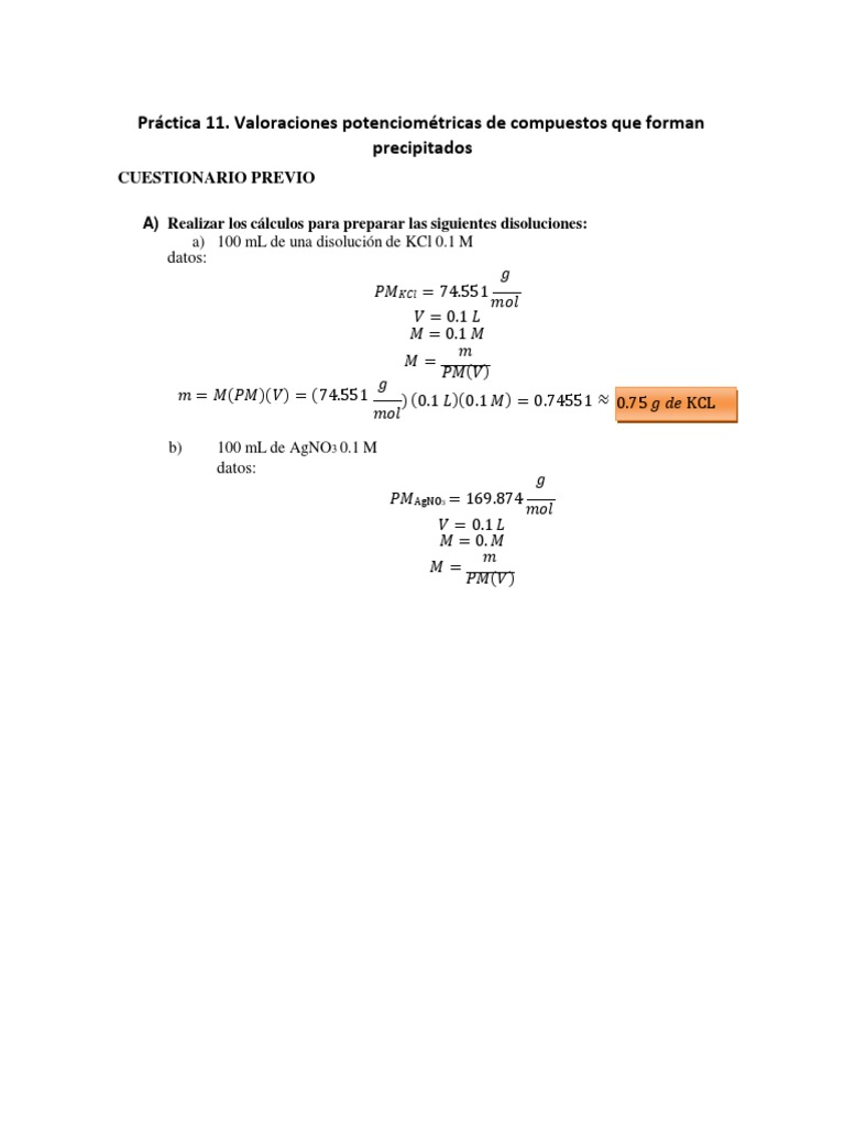 Valoraciones Potenciométricas de Compuestos Que Forman Precipitados ...