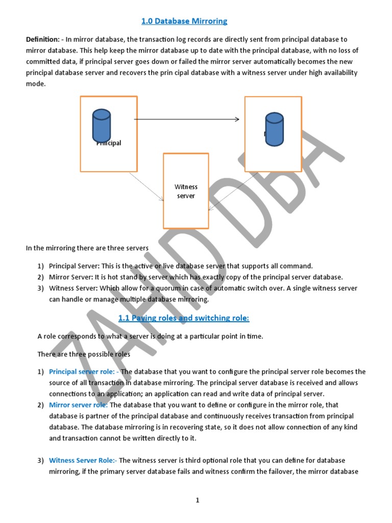Sql Server Database Mirroring Pdf Databases Database Transaction