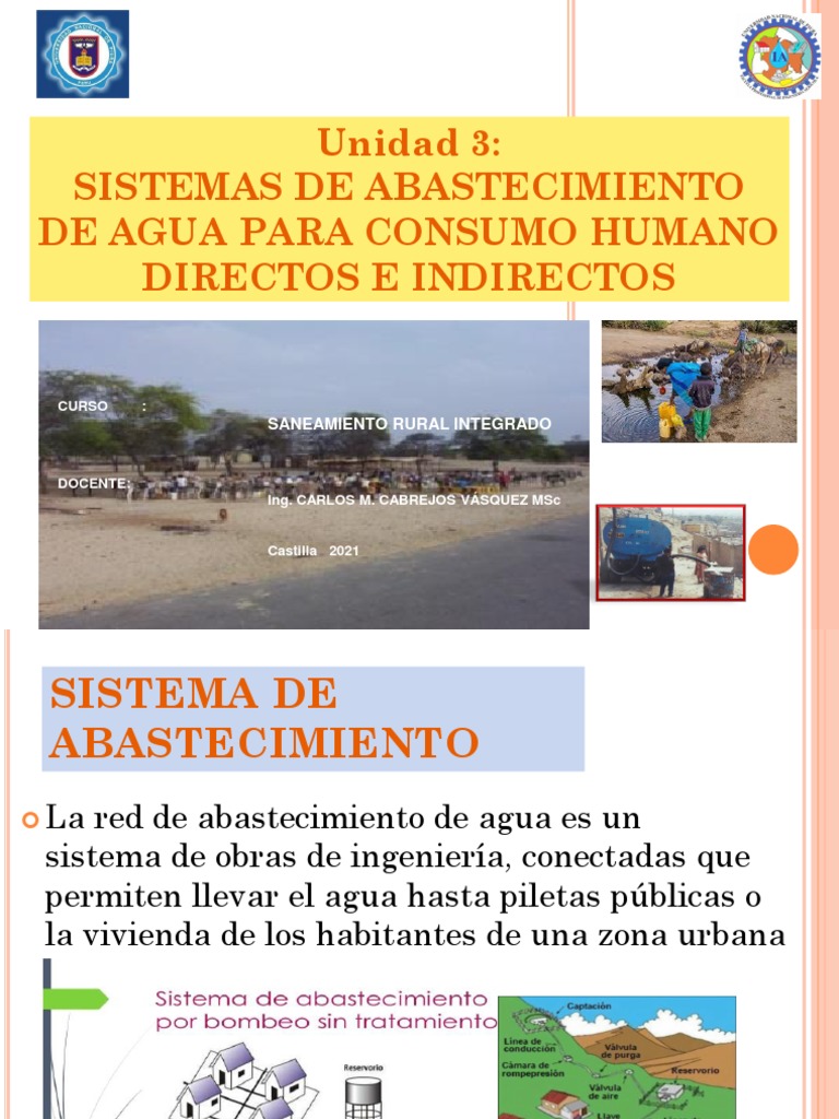 Unidad 3. Diseño de Sistema Indirecto e Directo de Abastecimiento y ...