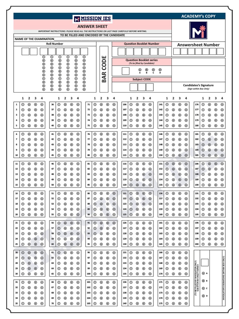 Answer Sheet: Answersheet Number | PDF | Naming Conventions | Computing
