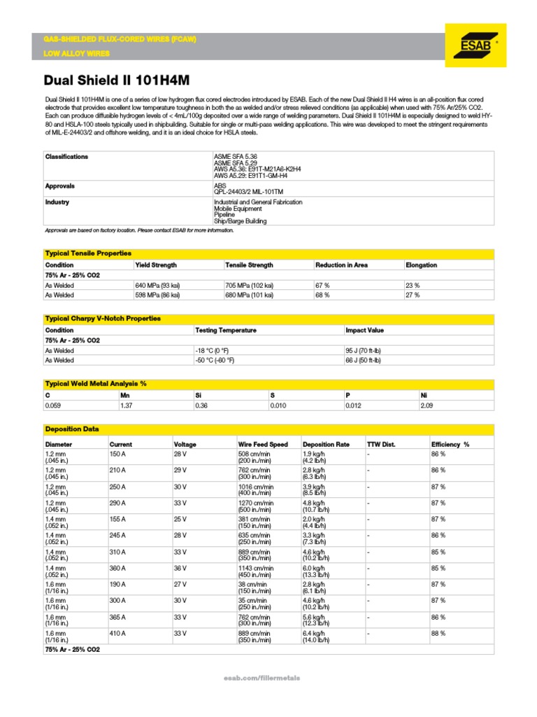 Dual Shield II 101H4M | Download Free PDF | Construction | Welding