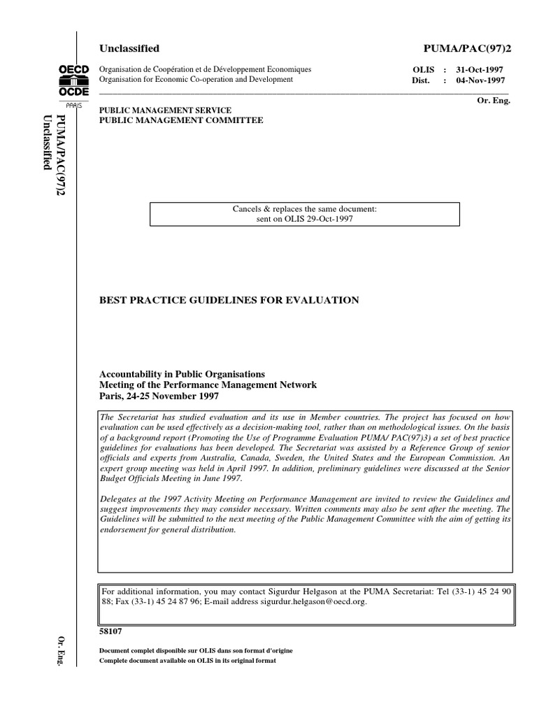 Best Practice Guidelines For Evaluation Puma-Pac (97) 2 | PDF ...