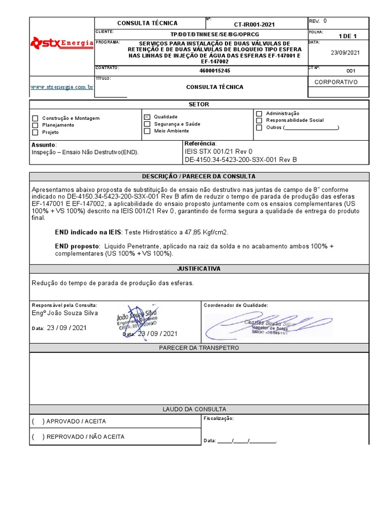 Modelo de Consulta Tecnica | PDF