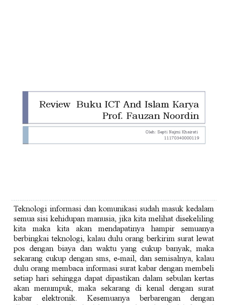 Review Buku ICT and Islam Karya Prof | PDF | Komputer
