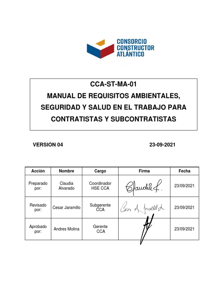 Manual SST y Ambiental para Contratistas | PDF