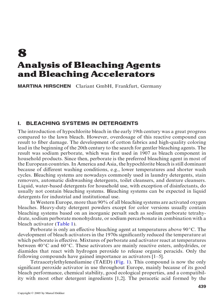 Analysis of Bleaching Agents and Bleaching Accelerators: I. Bleaching ...