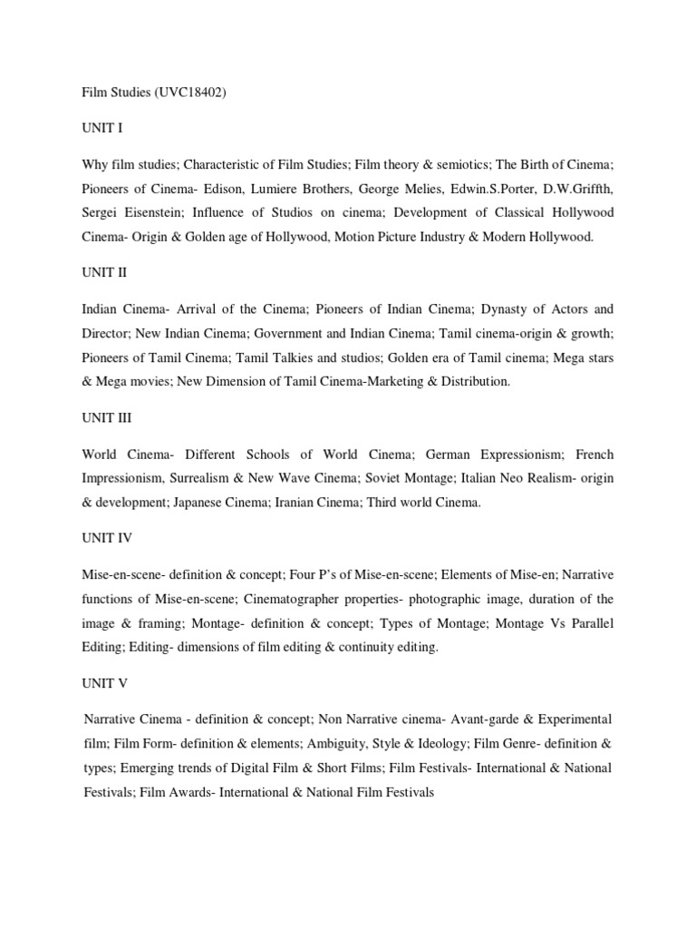 Film Studies Important Notes | PDF | Cinematography | Cinema Of Japan