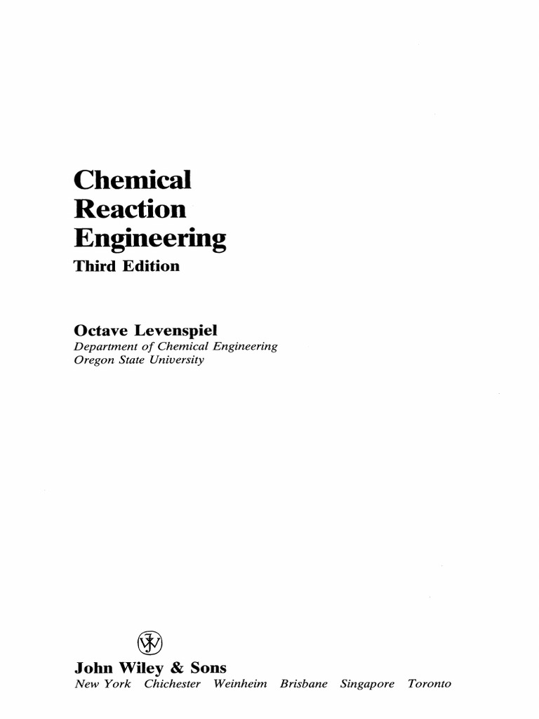 Chemical Reaction Engineering: Third Edition | PDF | Chemical Reactor ...