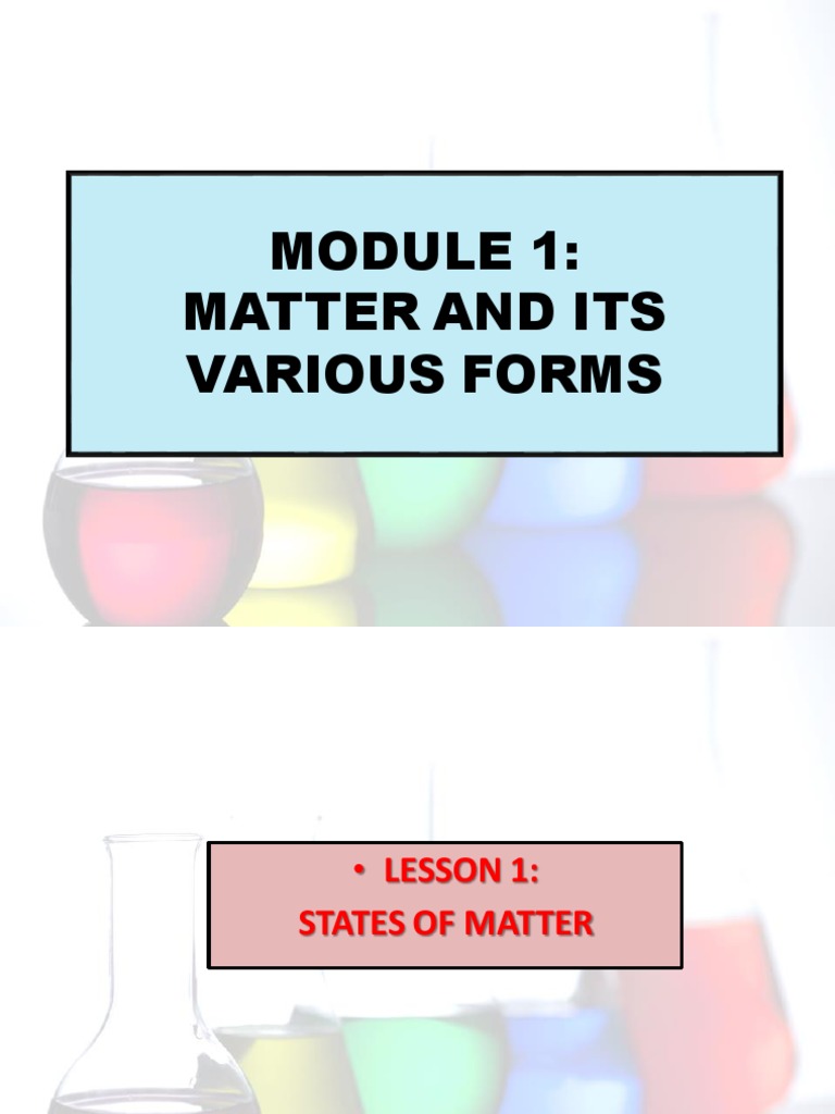 Matter and Its Various Forms | PDF | Gases | Liquids