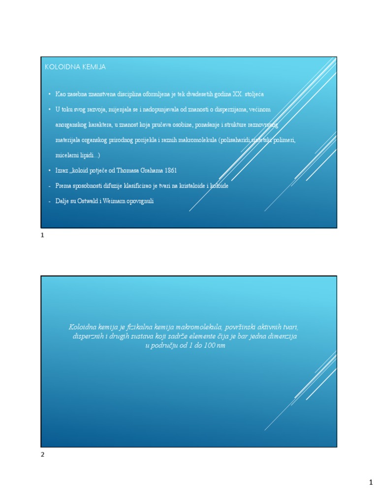 Koloidni Sustavi I Površinske Pojave | PDF