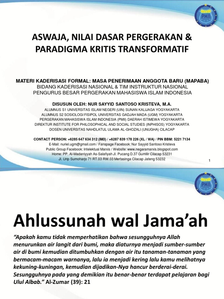 Materi Mapaba 04 - Aswaja + NDP + PKT | PDF