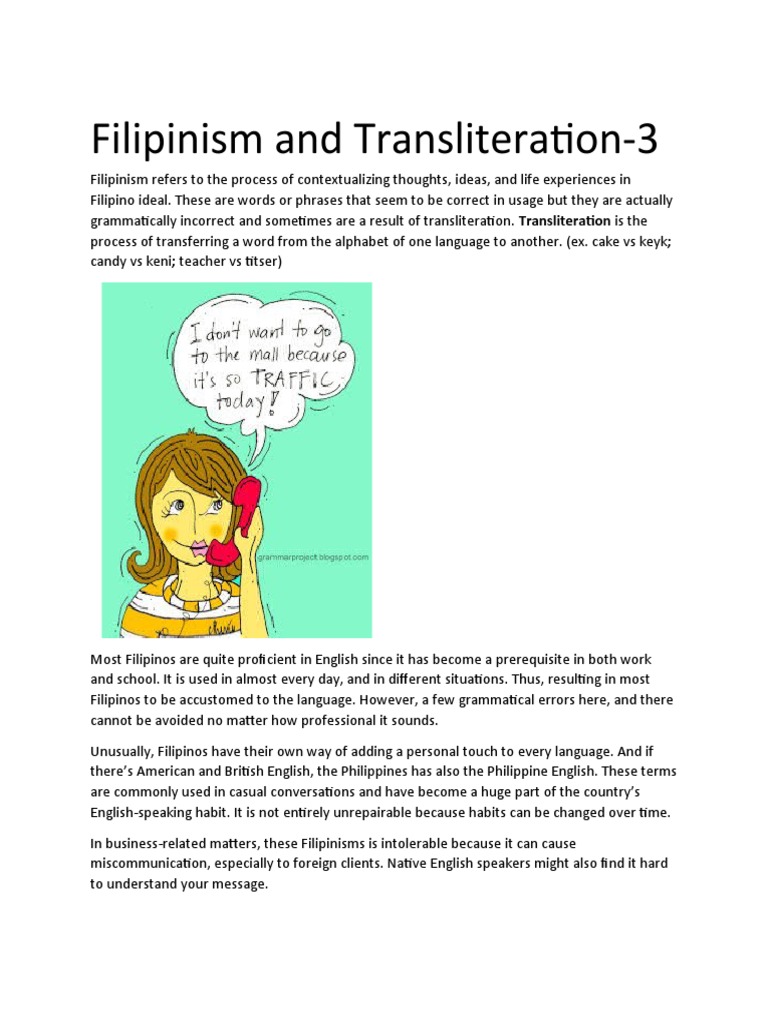 Filipinism and Transliteration-3 | PDF | English Language | Outsourcing