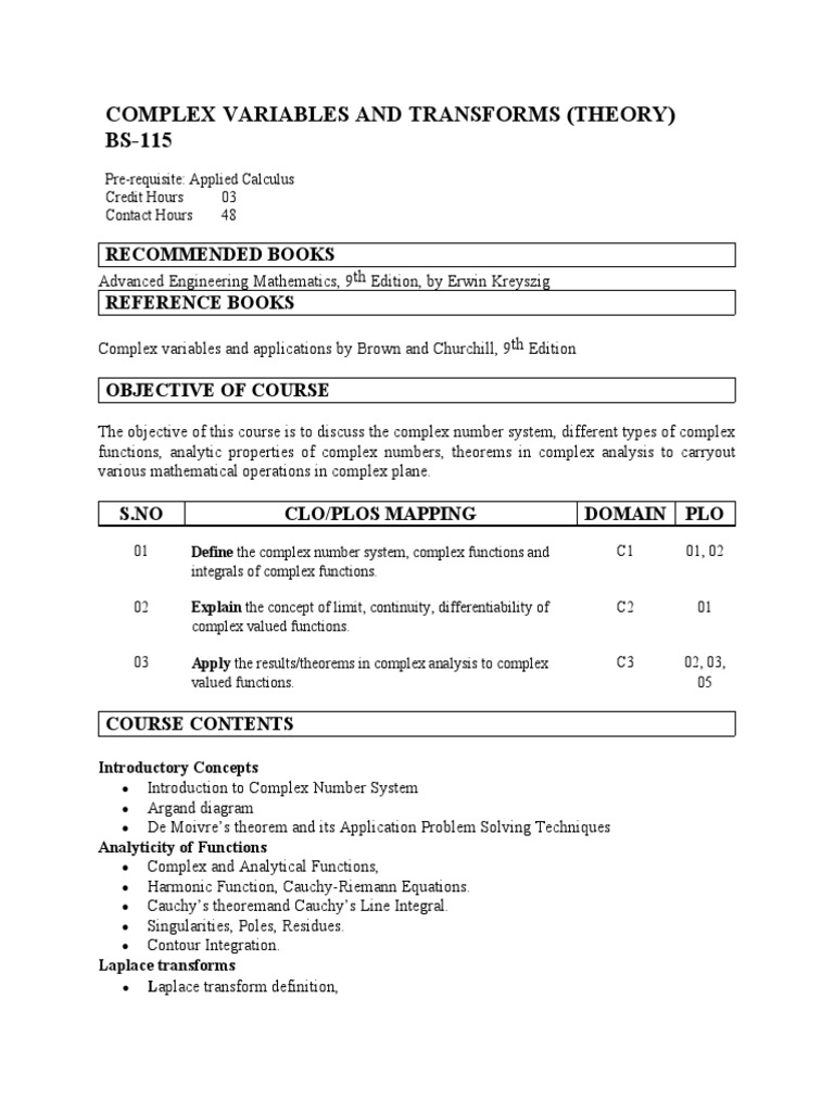 Complex Variables and Transforms: An Introduction to Analytic Functions ...
