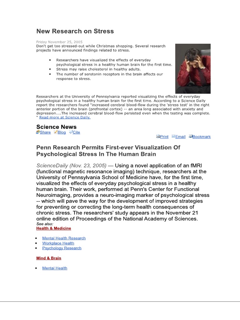 New Research On Stress | PDF