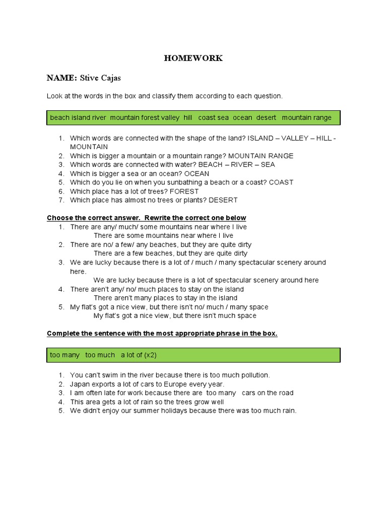 Homework NAME: Stive Cajas: Choose The Correct Answer. Rewrite The ...