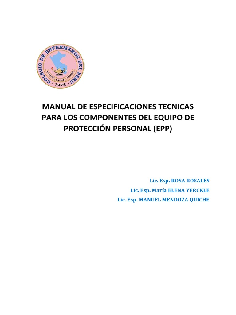 Manual de Especificaciones Tecnicas Epp | PDF | Tela no tejida
