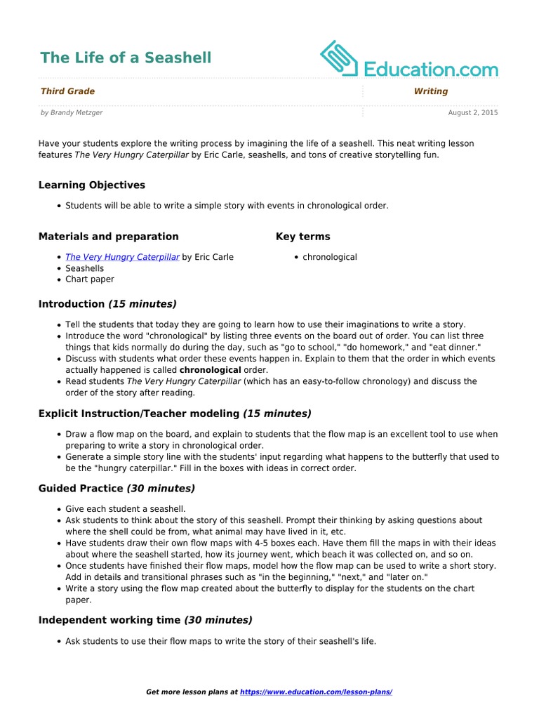 The Life of A Seashell | PDF | Lesson Plan | Storytelling