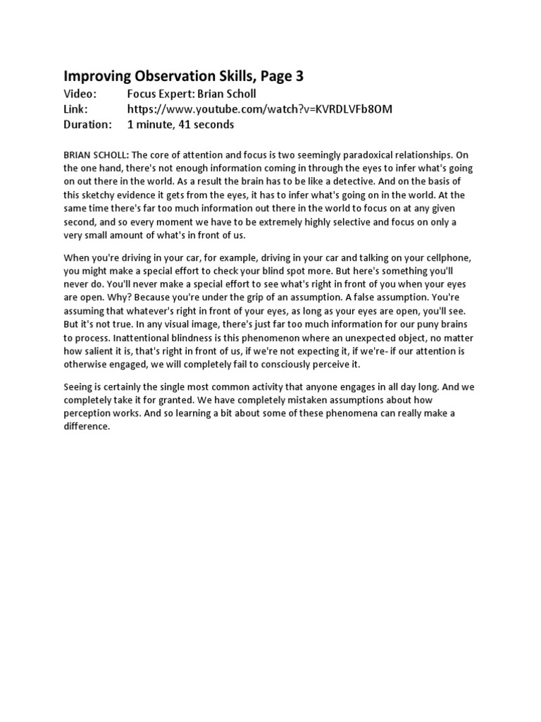 Obs p3 Brian Scholl Transcript | PDF | Perception | Attention