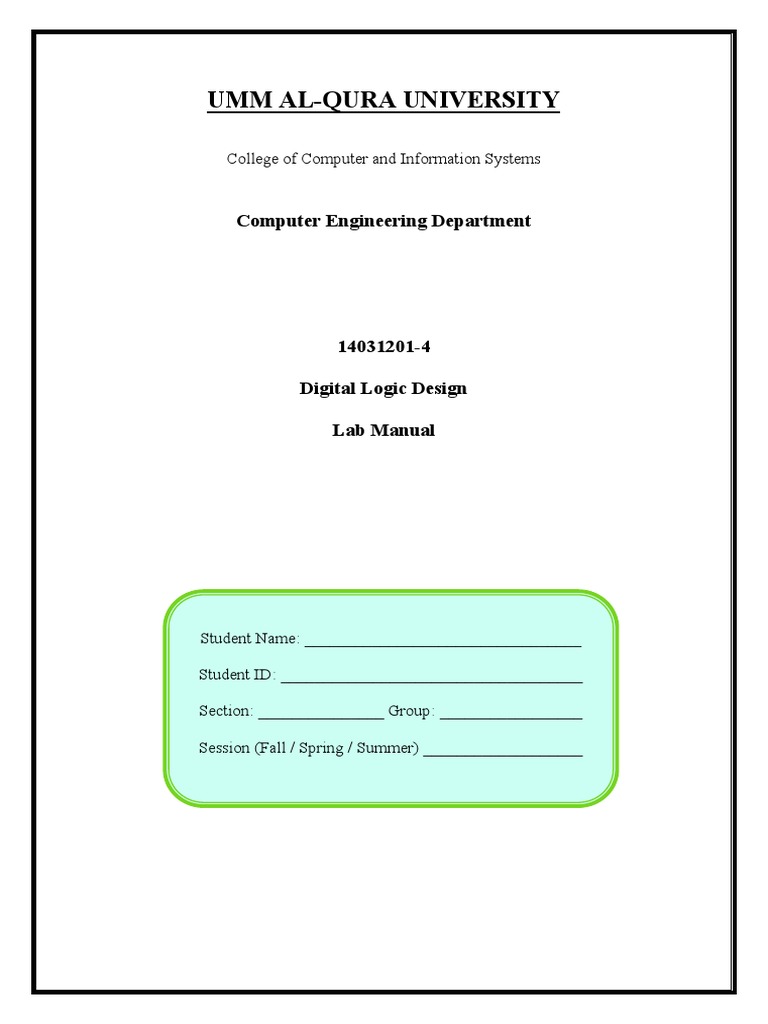 DLD Lab Manual | PDF | Logic Gate | Electronic Engineering