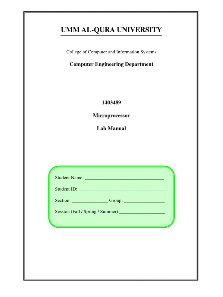 Microprocessor Lab Manual | PDF | Computing | Computer Architecture