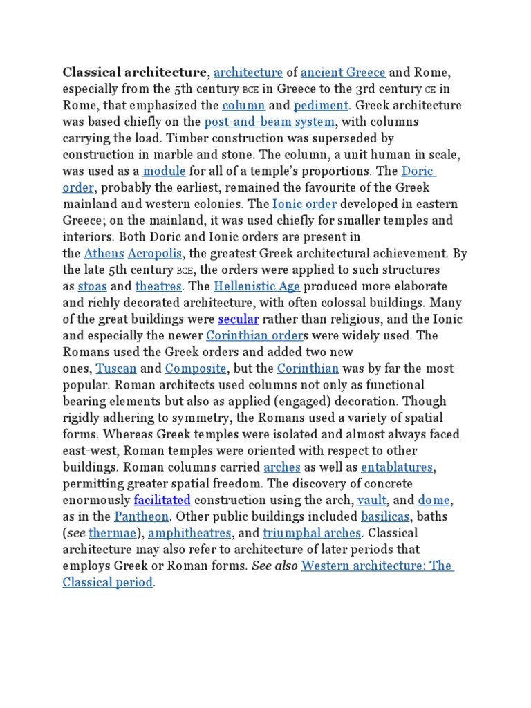 Classical Architecture | PDF