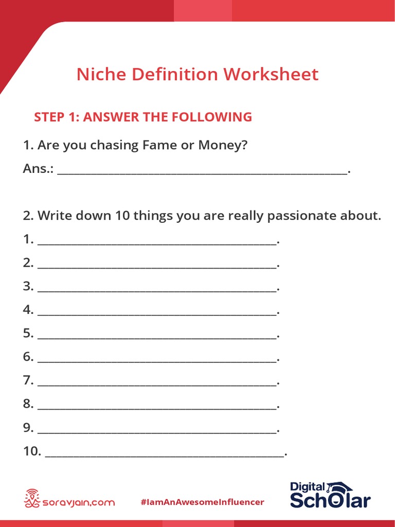 Niche Worksheet Updated | PDF | Business | Cognition