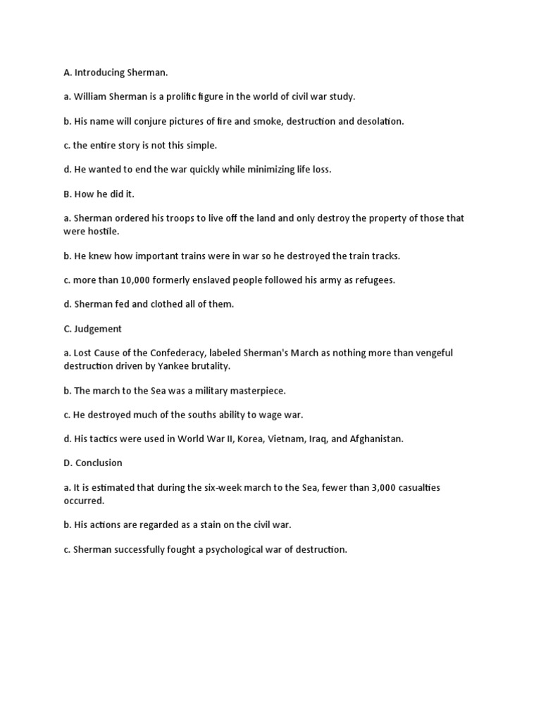 Sherman Outline - Edited | PDF