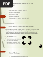 Edward de Bono CoRT Thinking Programme | PDF | Narration | Thought