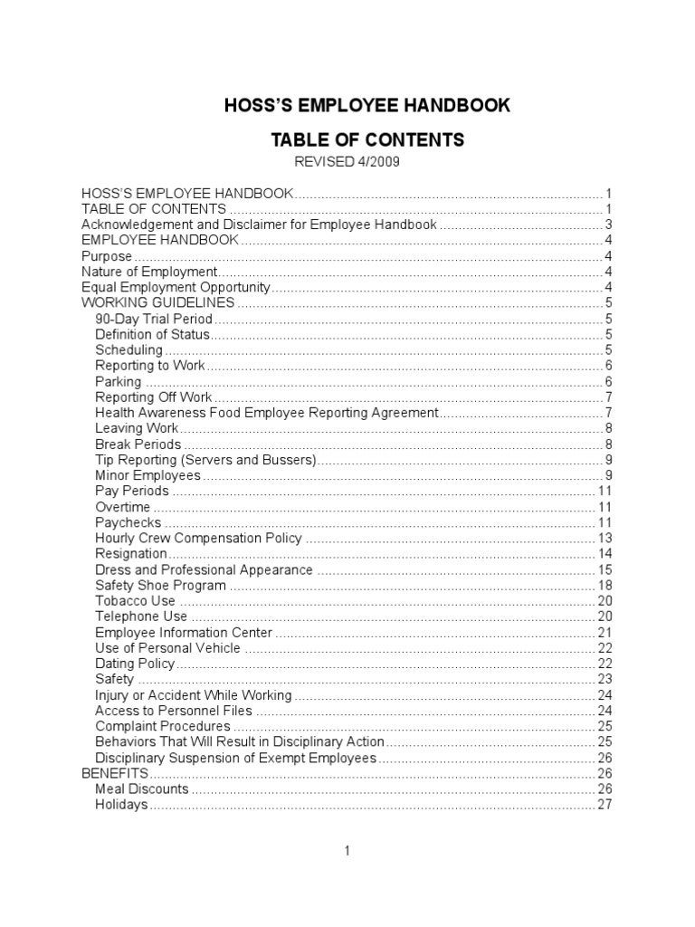 Employee Handbook Restaurant | PDF | Payroll | Payroll Tax