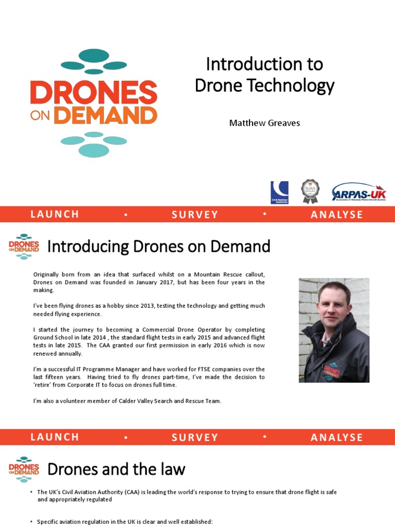 Introduction To Drone Technology Slides | PDF | Unmanned Aerial Vehicle