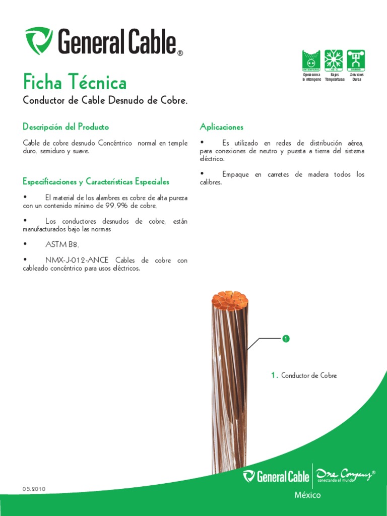 Datasheet Cable Desnudo General Cable Pdf Cobre Metales De Transición